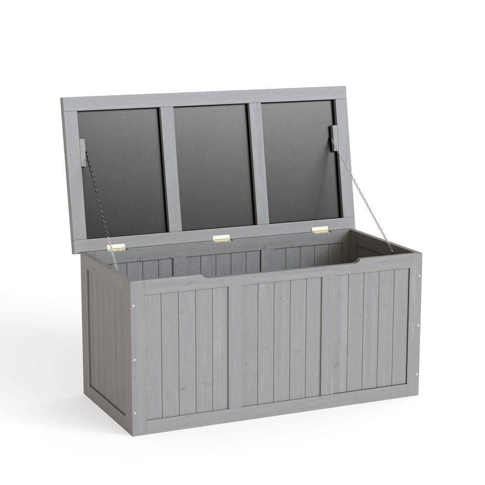 SOTEN RUGGED TABLET LLC 67 Gal. Outdoor Solid Wooden Deck Box Wood ...