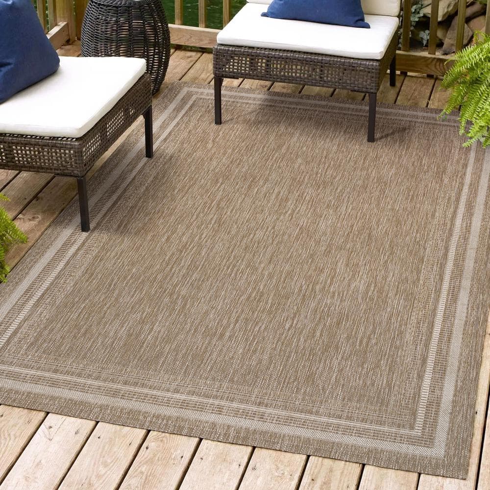 JONATHAN Y Lido Traditional Casual Pinstripe Border Beige/Cream 3 ft. x ...