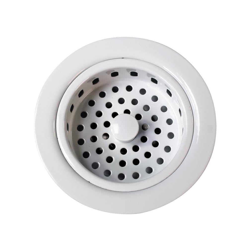 Westbrass 3-1/2 in. Post Basket Strainer in Powder Coat White D214-50 ...