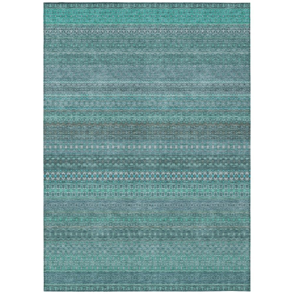 Addison Rugs Chantille ACN527 Turquoise 9 ft. x 12 ft. Machine Washable ...