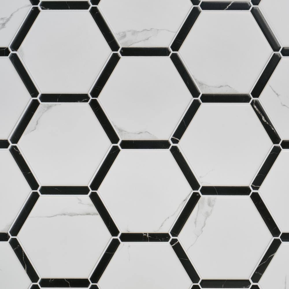 Ivy Hill Tile Samara Bianco White 8.66 in. x 9.84 in. Matte Porcelain ...