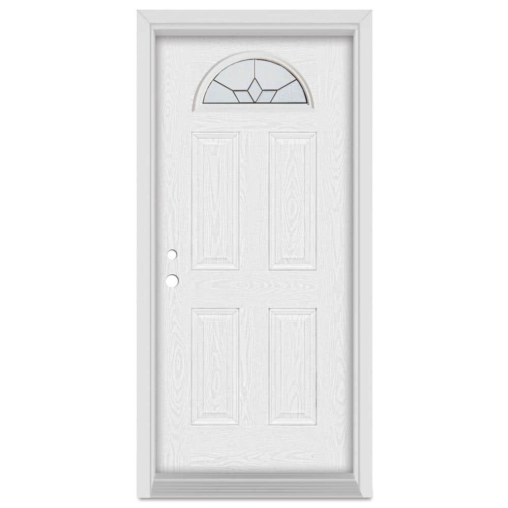 Stanley Doors 36 in. x 80 in. Geometric Right-Hand Half Moon Lite ...