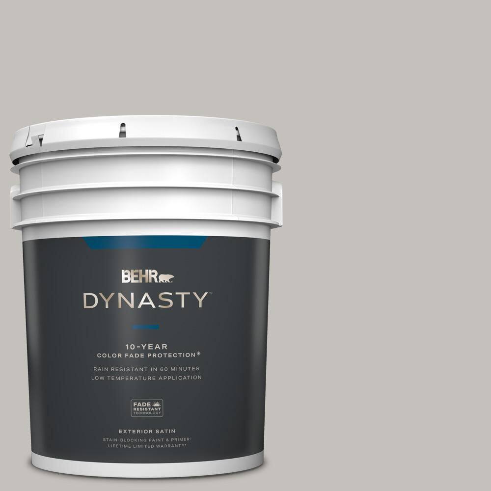 BEHR DYNASTY 5 gal. #PPU18-10 Natural Gray Satin Enamel Exterior Stain ...
