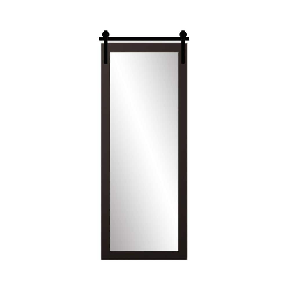 BrandtWorks 34 in. W x 76 in. H Rectangle Matte Black Framed Mirror ...