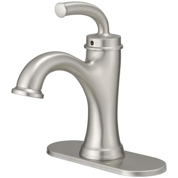 FLG Single Handle Single Hole Bathroom Faucet with Drain Kit and ...