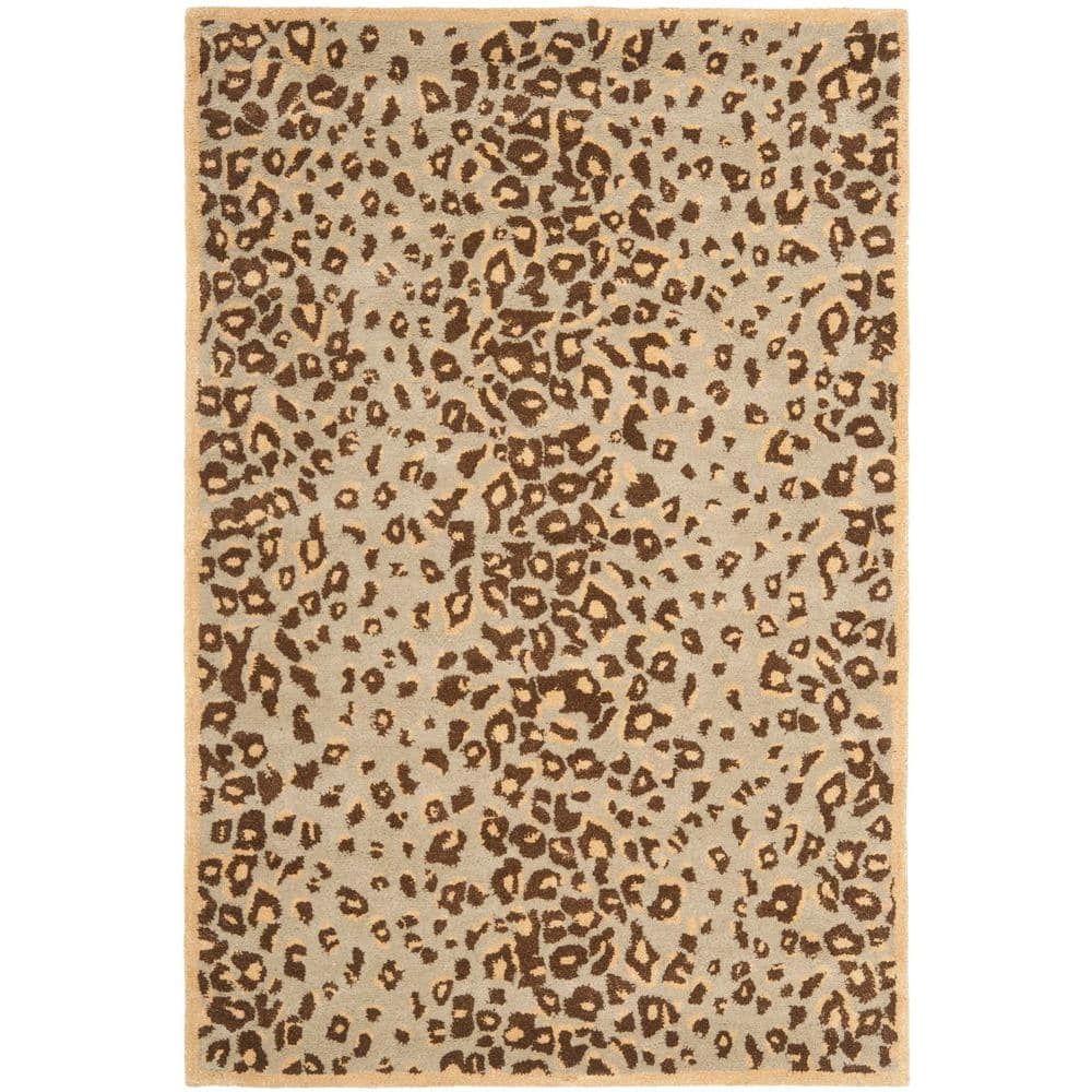 SAFAVIEH Kalahari Horizon Sand Beige 4 ft. x 6 ft. Animal Print Area ...