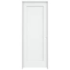 JELD-WEN 32 in. x 80 in. Madison White Painted Left-Hand Smooth Solid ...