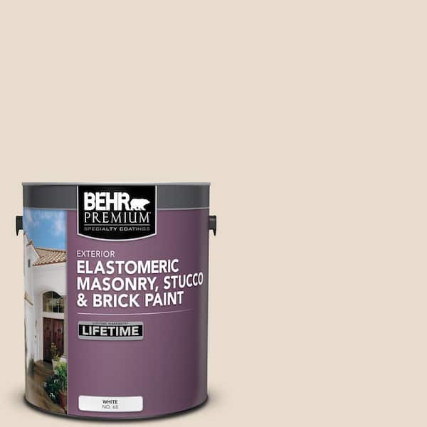 BEHR PREMIUM 1 gal. #OR-W11 White Mocha Elastomeric Masonry, Stucco and ...