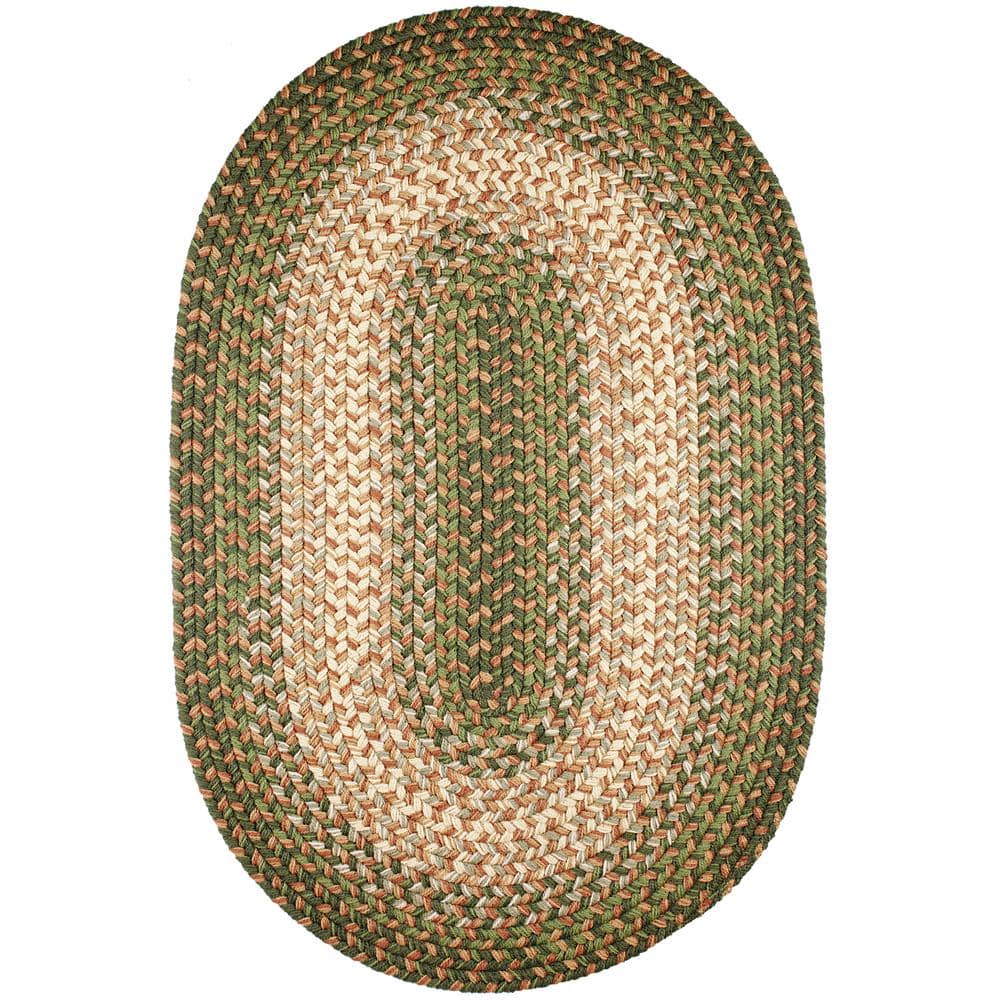 Rhody Rug Ombre Herb Garden 5 ft. x 8 ft. Oval Indoor/Outdoor Braided ...