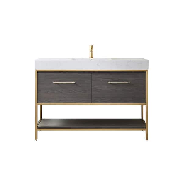 ROSWELL Palma 48 in. W x 22 in. D x 33.9 in. H Single Sink Bath Vanity ...