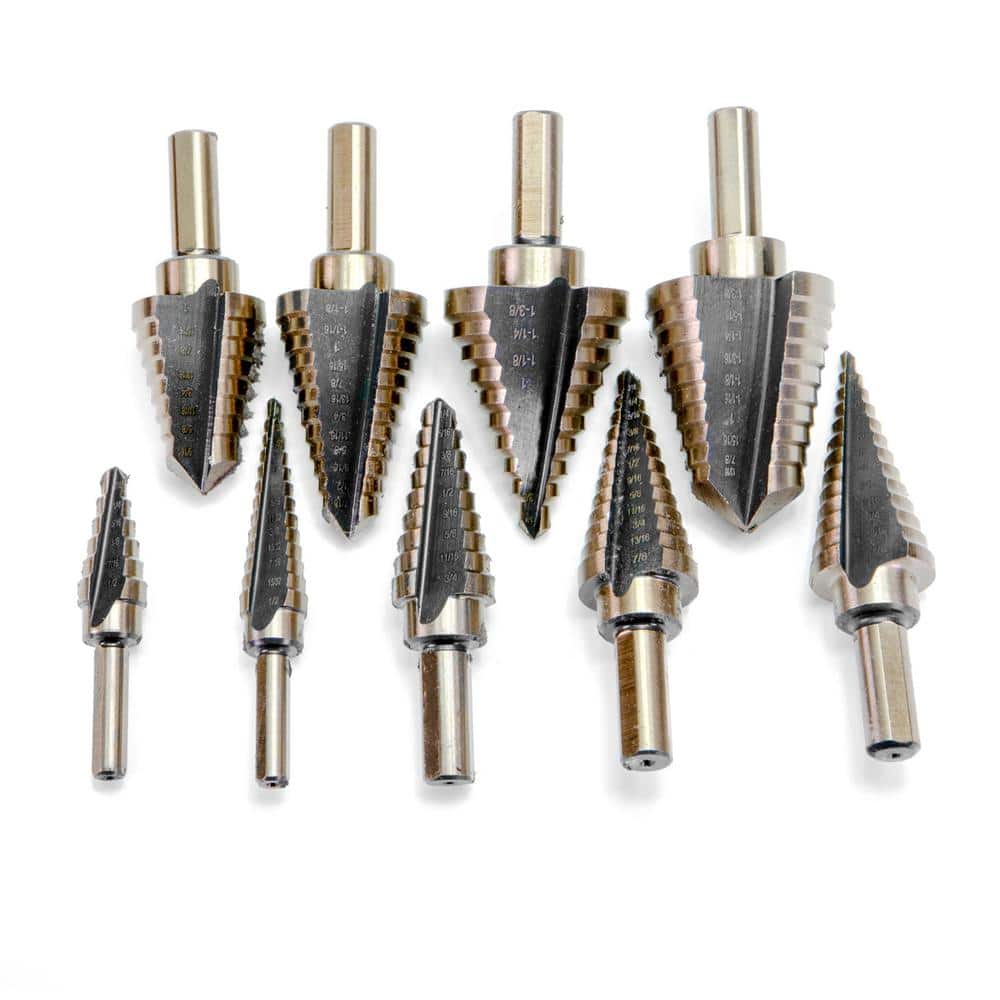 XtremepowerUS Titanium HSS SAE 93 Step Drill Bit Carry Case Tri Flat ...