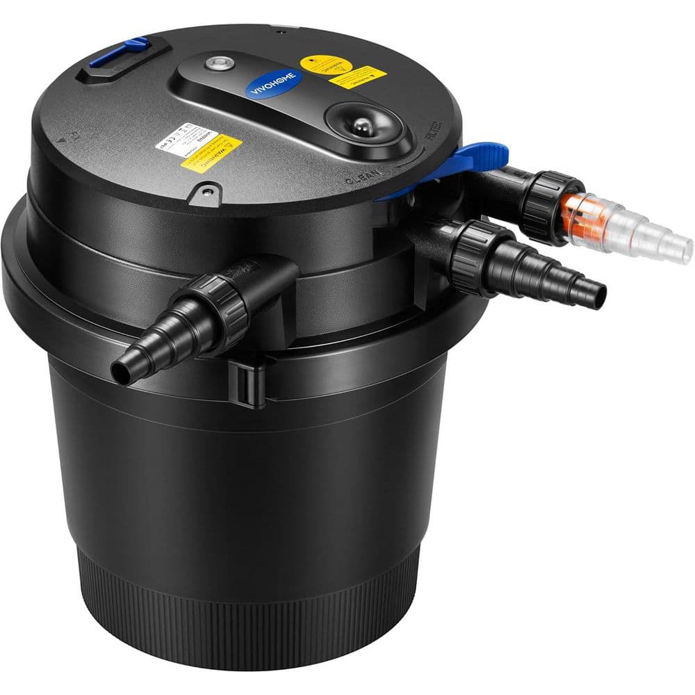 VIVOHOME 2110-GPH Auto-Cleaning Bio Pond Filter with 13W Light, Timer ...