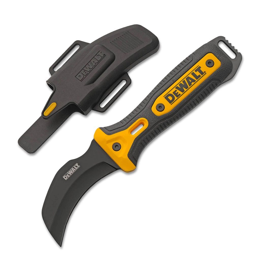 DEWALT Hawkbill Line and Cable Knife with 3 in. Blade and Sheath ...
