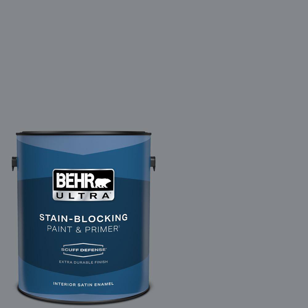BEHR ULTRA 1 gal. #N500-5 Magnetic Gray color Extra Durable Satin ...