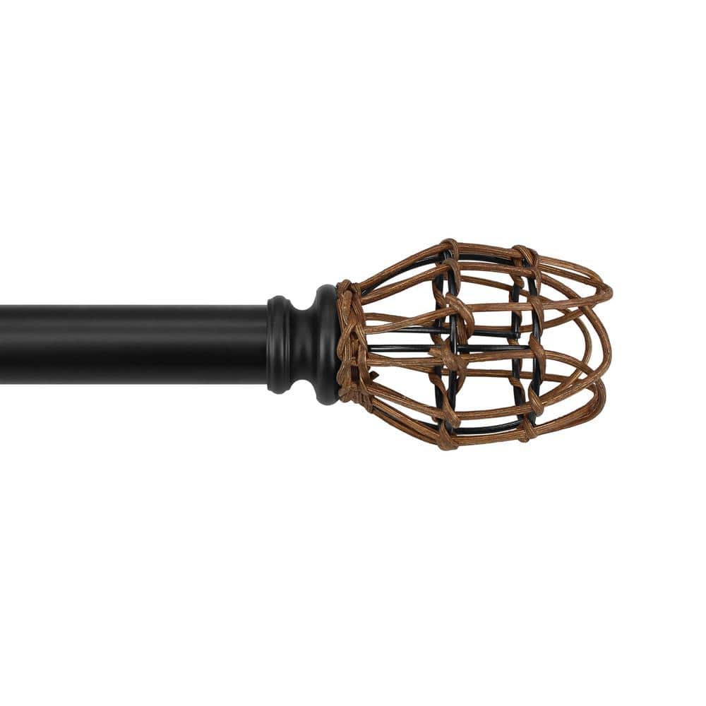 Lumi Home Furnishings 36 in.-66 in. Adjustable Single Curtain Rod 7/8 ...