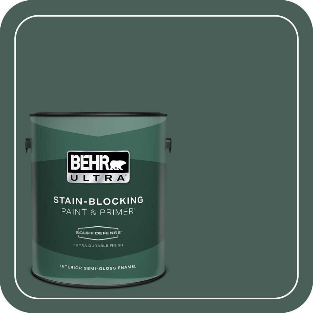 BEHR ULTRA 1 gal. #M440-7 Rainforest Extra Durable Semi-Gloss Enamel ...