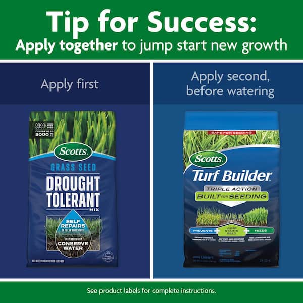 Scotts Turf Builder Grass Seed Drought Tolerant Mix and Triple Action ...