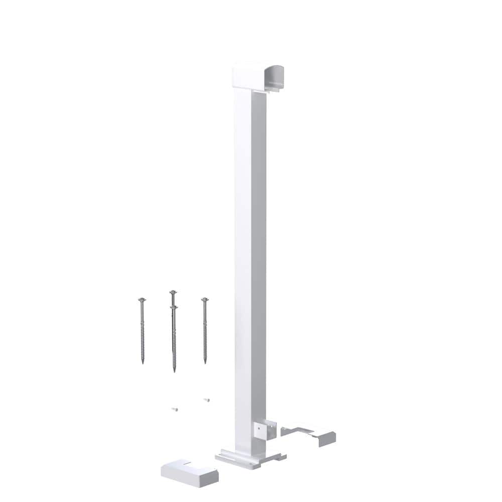 PEAK Aluminum Railing 36 in. H x 4-11/16 in. W White Aluminum Deck ...