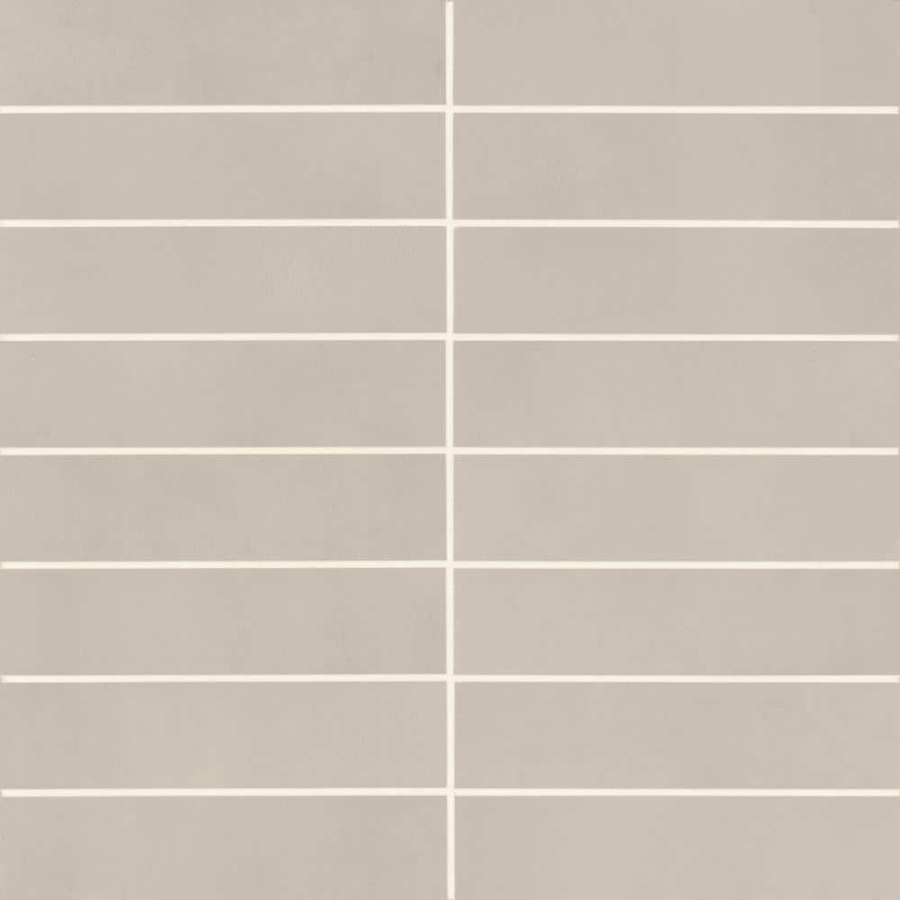 Bedrosians Sample-Sahara 4 in. x 5 in. Matte Grey Porcelain Subway Tile ...