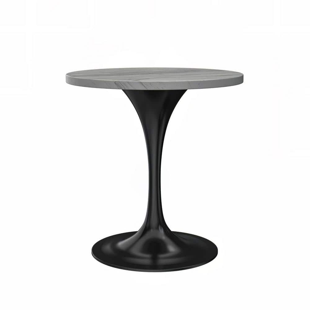 Leisuremod Verve Modern 27 in. Round Dining Table with White Resin Top ...