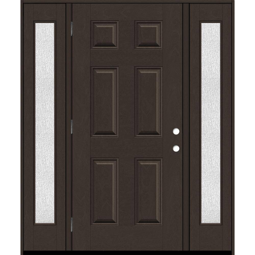Steves & Sons Regency 64 in. x 80 in. 6 Panel RHOS Hickory Stain ...