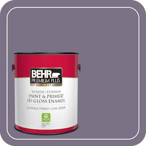 BEHR MARQUEE 1 qt. #660F-6 Peruvian Violet Satin Enamel Interior Paint ...