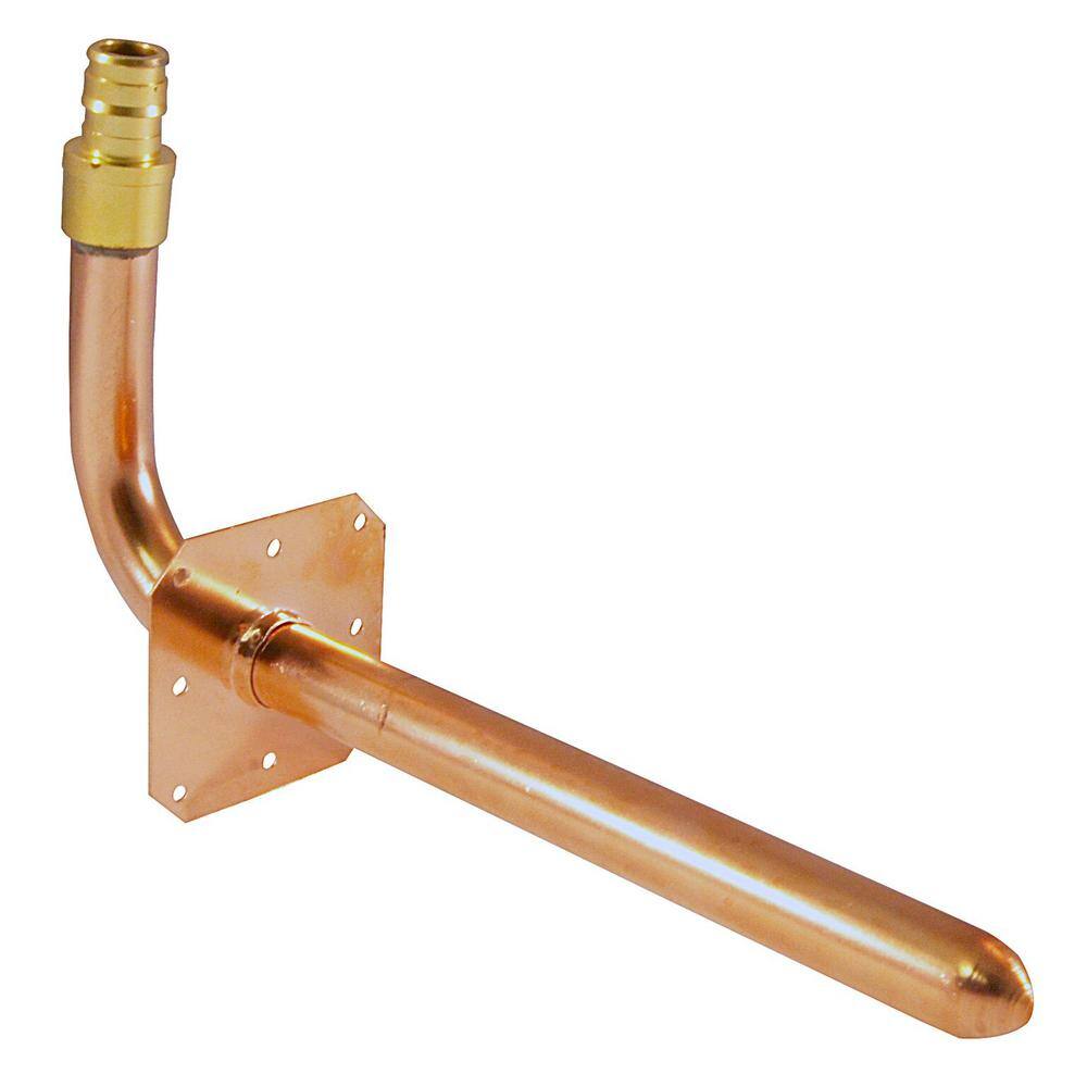8 in. x 1/2 in. Copper PEX-A Expansion Barb Stub-Out 90-Degree Elbow ...