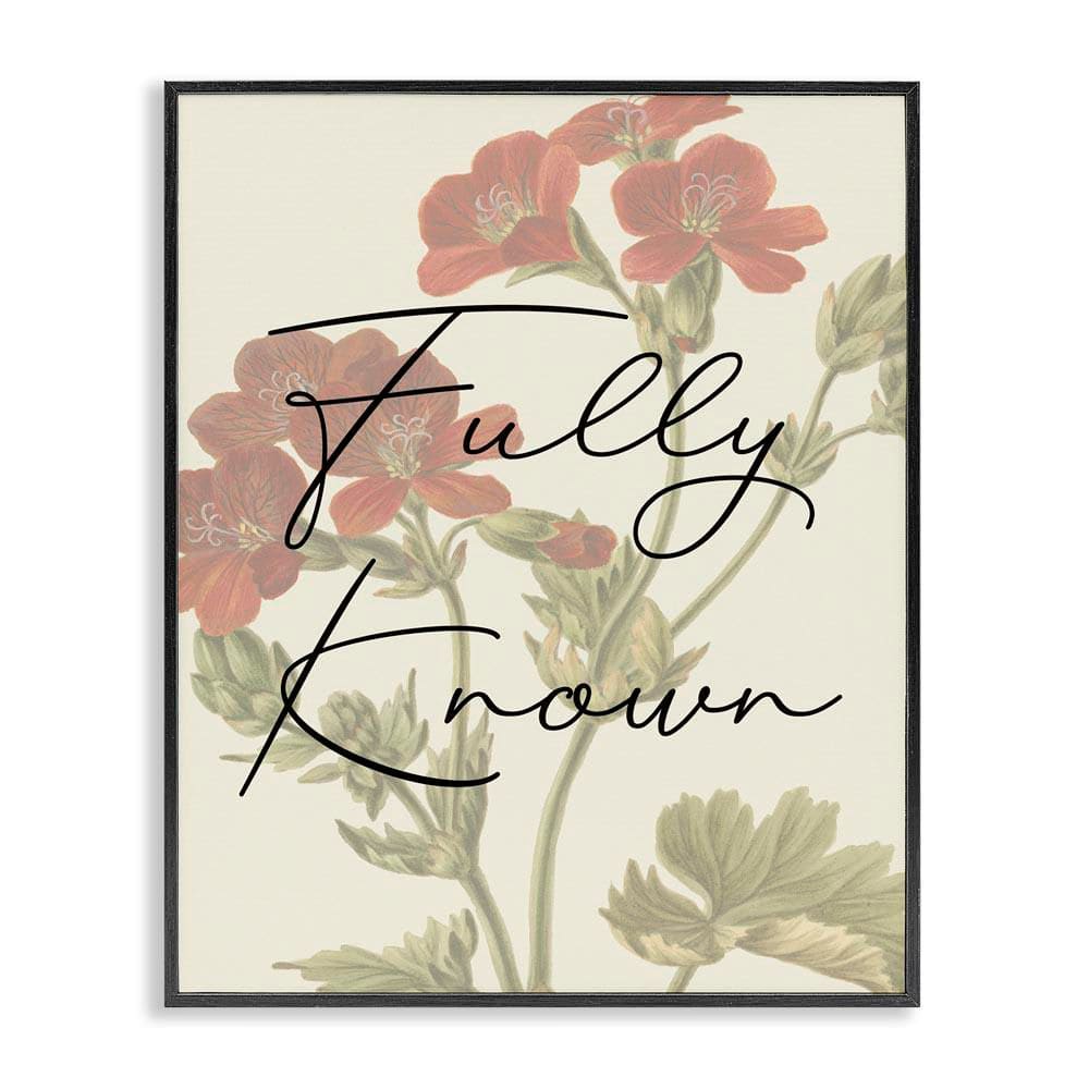 Stupell Industries Fully Known on Floral by Daphne Polselli Black Framed Nature Giclee Art Print ...
