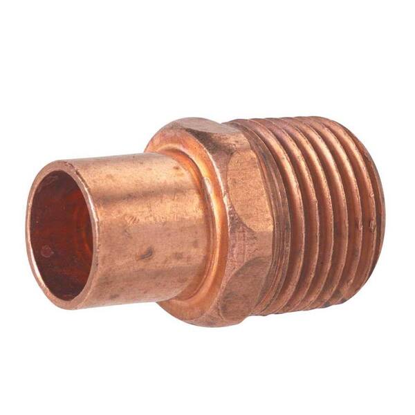 Everbilt 1/2 in. Copper Pressure Fitting x MPT Male Adapter Fitting W ...