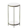 Twin Star Home White Stone End Table ST6820-D915 - The Home Depot