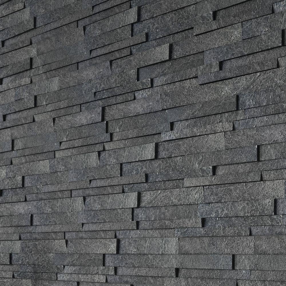 CRUZ BAY STUDIO Linear Lines 6 in. x 12 in. Platinum Stone Split Face ...