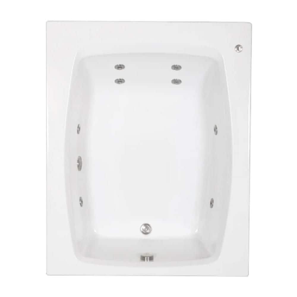Comfortflo 60 in. x 48 in. Acrylic Rectangular Drop-in Whirlpool ...