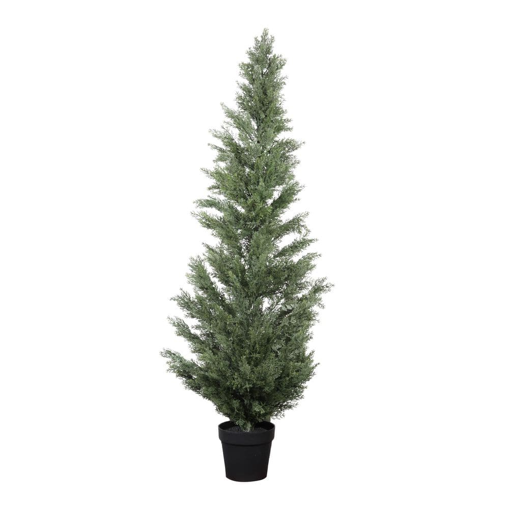 1-Piece 5 ft. Artificial Pine Tree Realistic Indoor Outdoor Fake ...