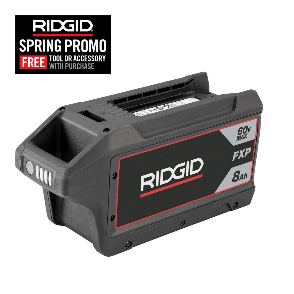 RIDGID FXP 60-Volt 8Ah Battery for 760 FXP Power Drive Compact Handheld ...