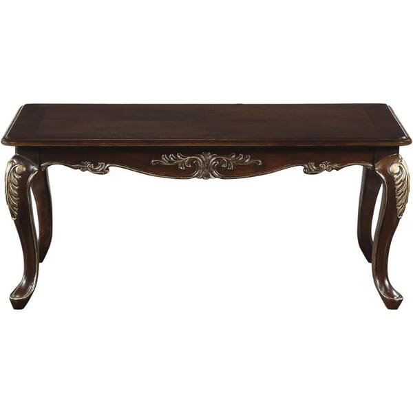 HOME IMPORTS EMPORIUM 28 in. Brown Rectangle Wood Top Coffee Table with ...
