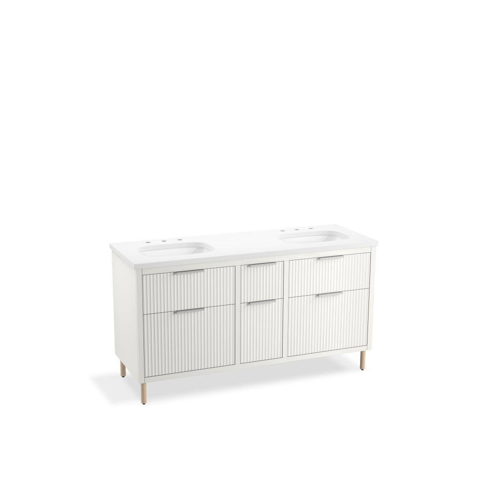 Reviews for KOHLER Spacity 60in. Double Sink Floating White Bath Vanity ...