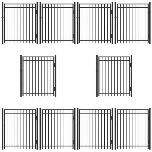Fencer Wire 4 ft. x 5 ft. Flat Top Anti-Rust Metal Fence Gate ...