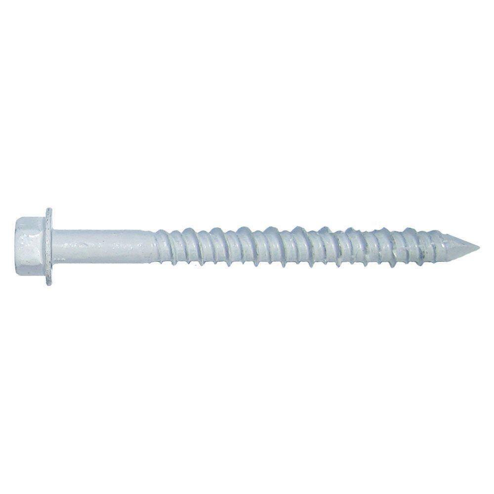 Blue Tap 3 8 In X 4 In White Hex Head Concrete Screw BT8H40WH001