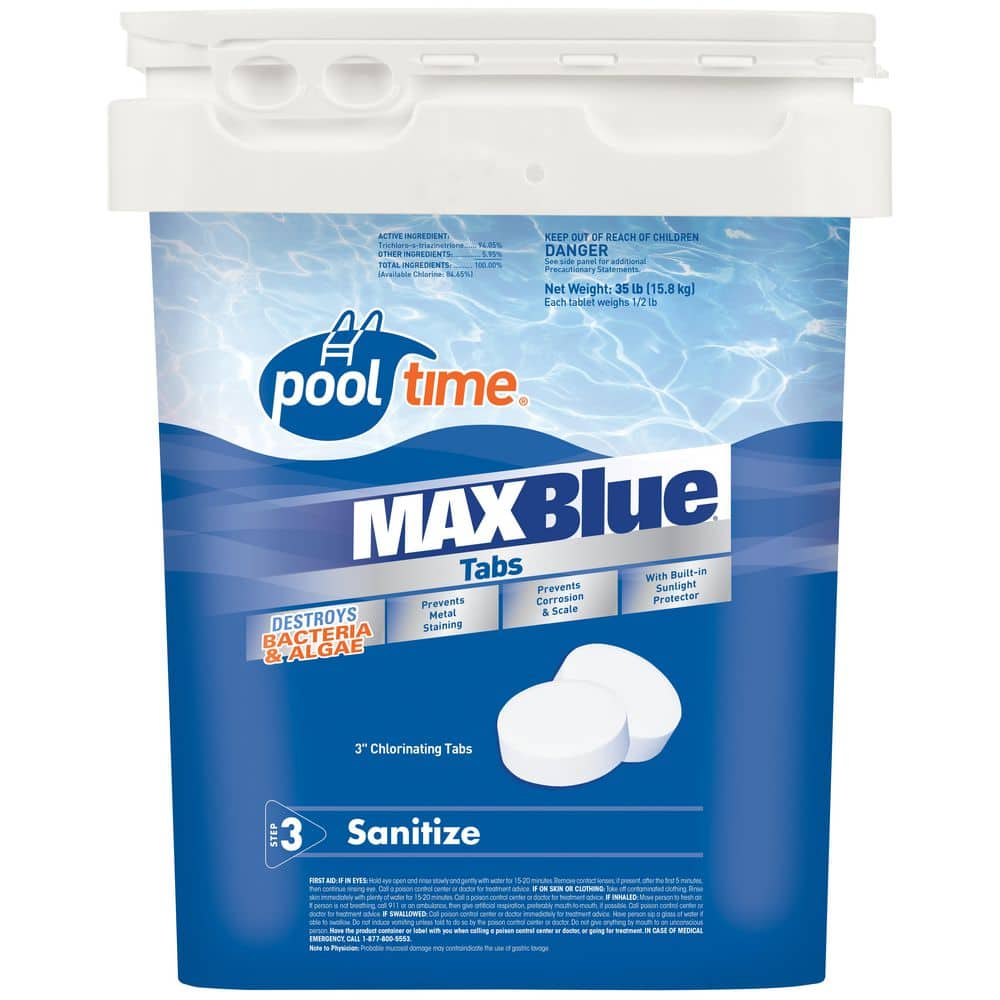 Pool Time MAXBlue 35 lbs. 3 in. Pool Chlorinating Tablets 22835PTM ...