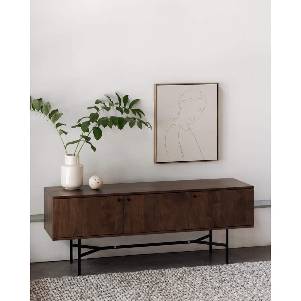 NADAAL STUDIOS Alaric Brown TV Stand Entertainment Center Fits TVs up ...