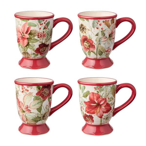 Certified International Winter Blooms 18 oz. Assorted Colors Ceramic ...