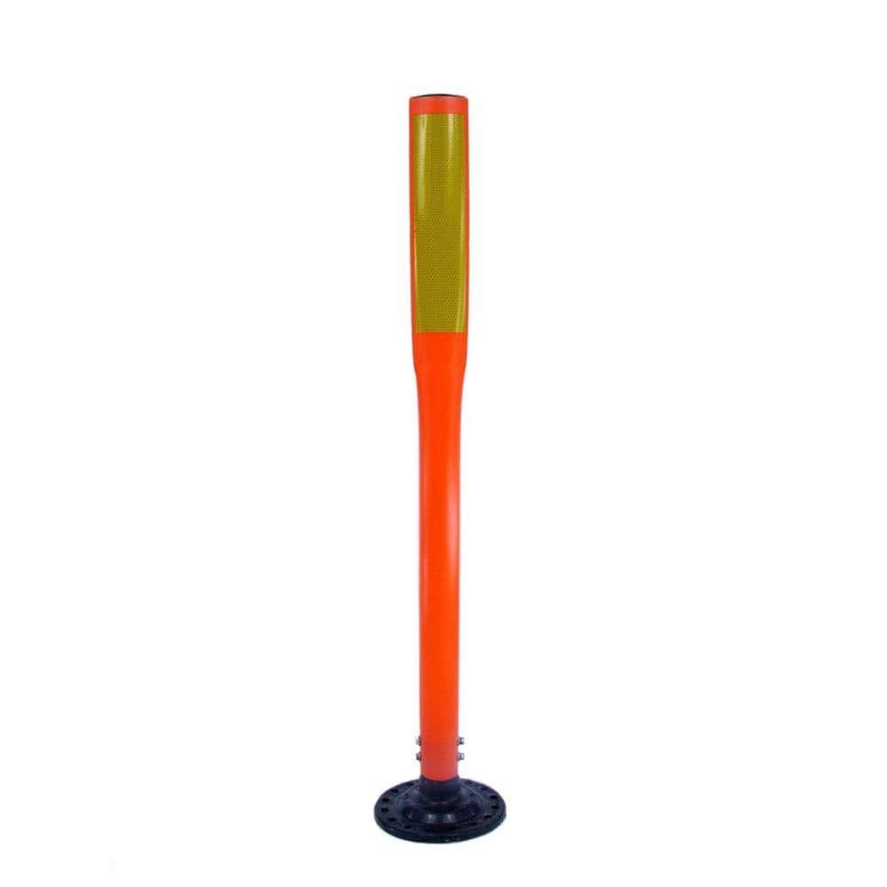 Three D Traffic Works 42 in. Orange Flat Delineator Post and Base with ...