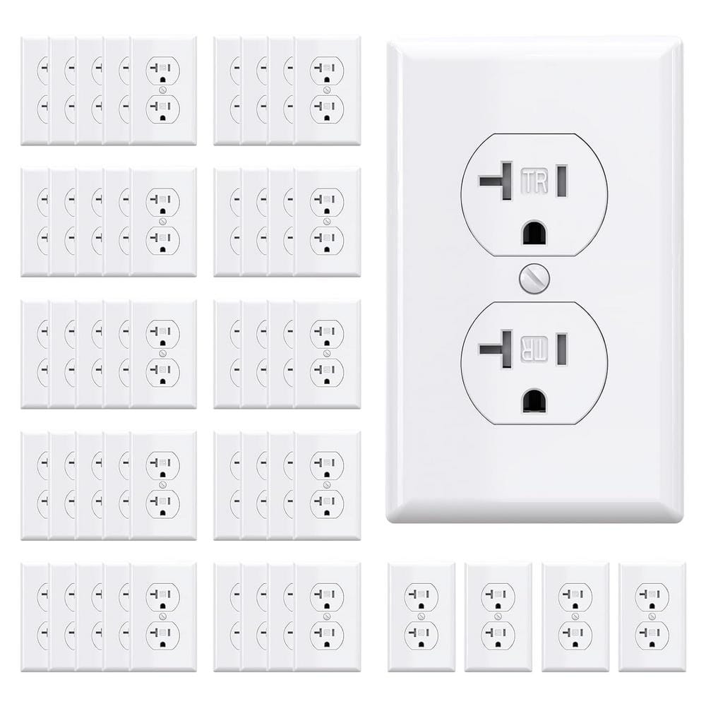 Lukyamzn 20A Duplex Electrical Receptacle Outlet with Self-Grounding ...