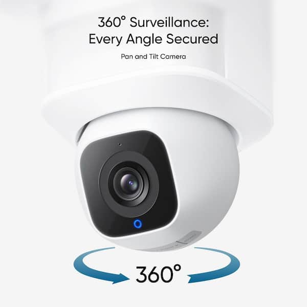 eufy E30 Wireless Outdoor Hardwired Floodlight Security Camera with Pan and Tilt Lens 2K Lumens ...