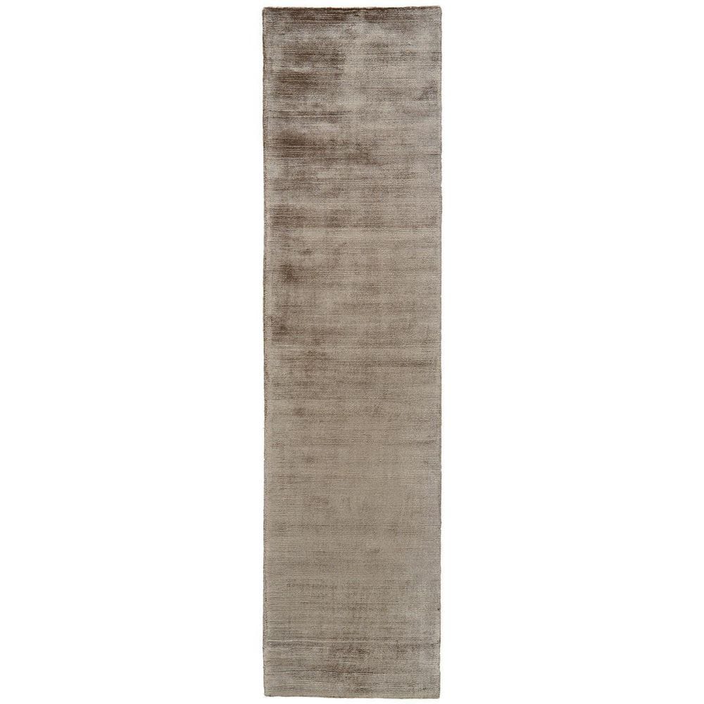 HomeRoots 2 ft. x 10 ft. Ivory and Tan Solid Color Area Rug 2000511341 ...
