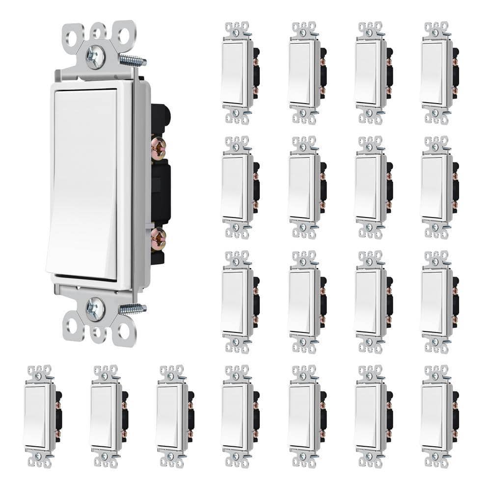 DEWENWILS Paddle Rocker Light Switch, Single Pole, Push Button On/Off ...