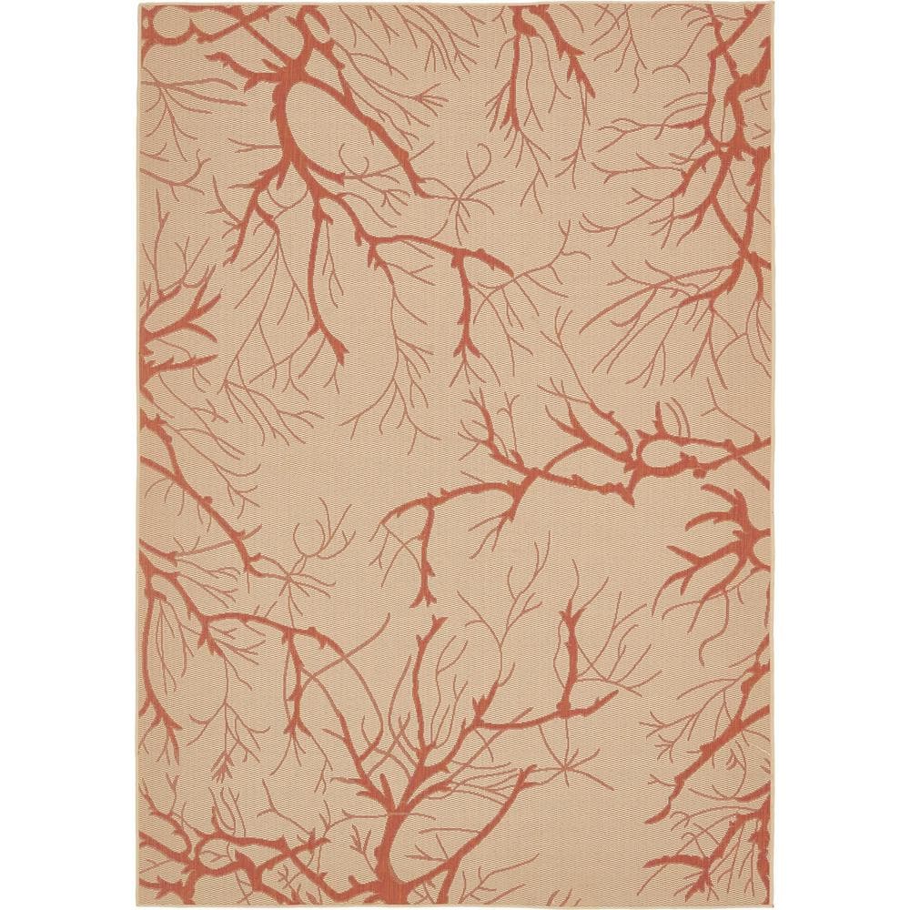 Unique Loom Outdoor Branch Beige 7' 0 x 10' 0 Area Rug 3135548