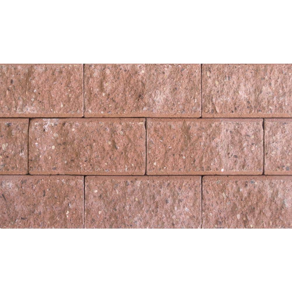 8 in. x 5 in. x 3-1/2 in. Split Face Mortarless Brick Wainscot Cap ...