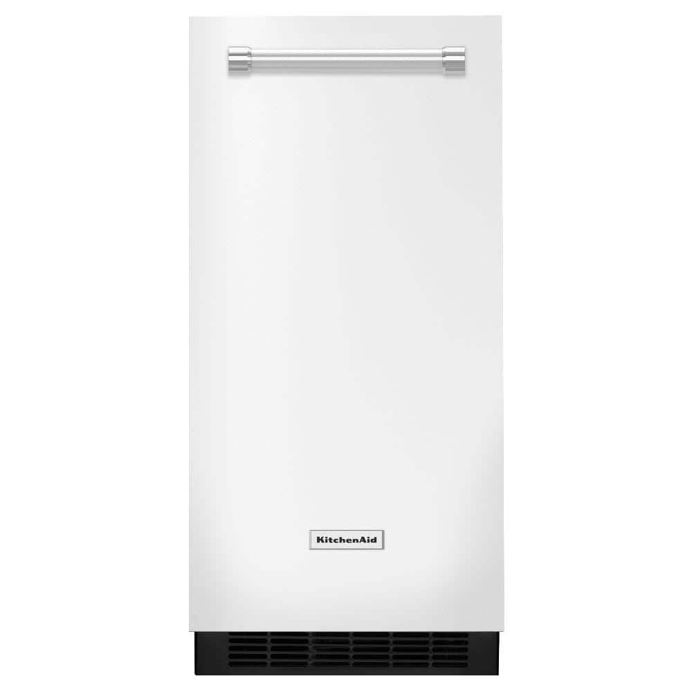 KitchenAid 15 in. 50 lbs. Built-In or Freestanding Ice Maker in White ...