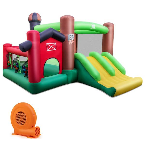 Costway Baseball Themed Jumping Bounce House Kids Bouncy Castle with 50 ...